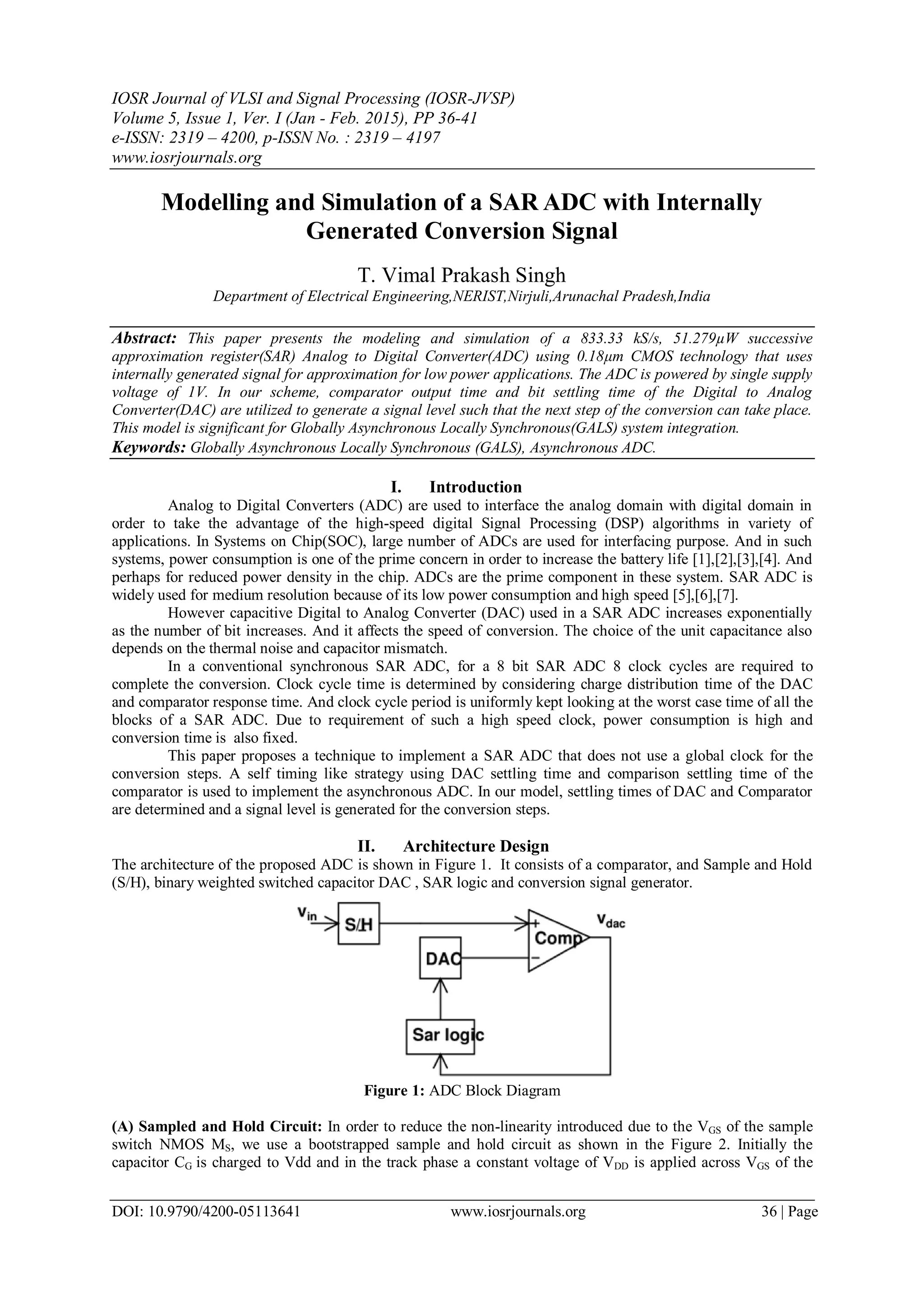 Modelling and Simulation of a SAR ADC with Internally Generated ...