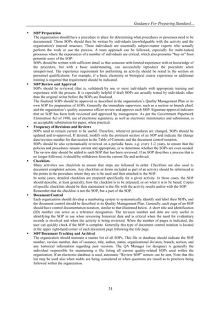 Guidance for Preparing Standard Operating Procedures (Sops) | PDF