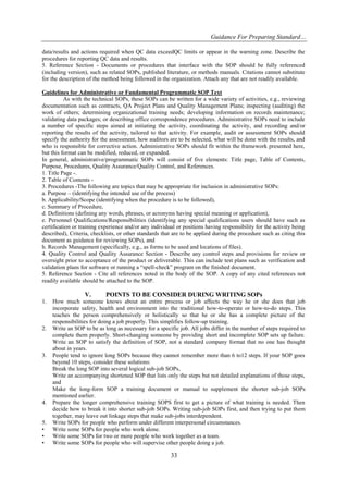 Guidance for Preparing Standard Operating Procedures (Sops) | PDF