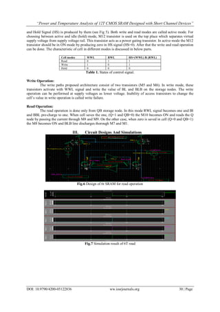 “Power and Temperature Analysis of 12T CMOS SRAM Designed With Short ...