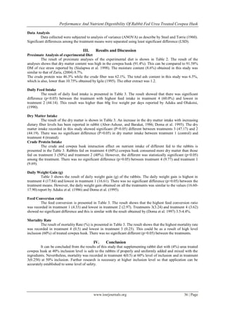 Performance and Nutrient Digestibility of Rabbit Fed Urea Treated ...
