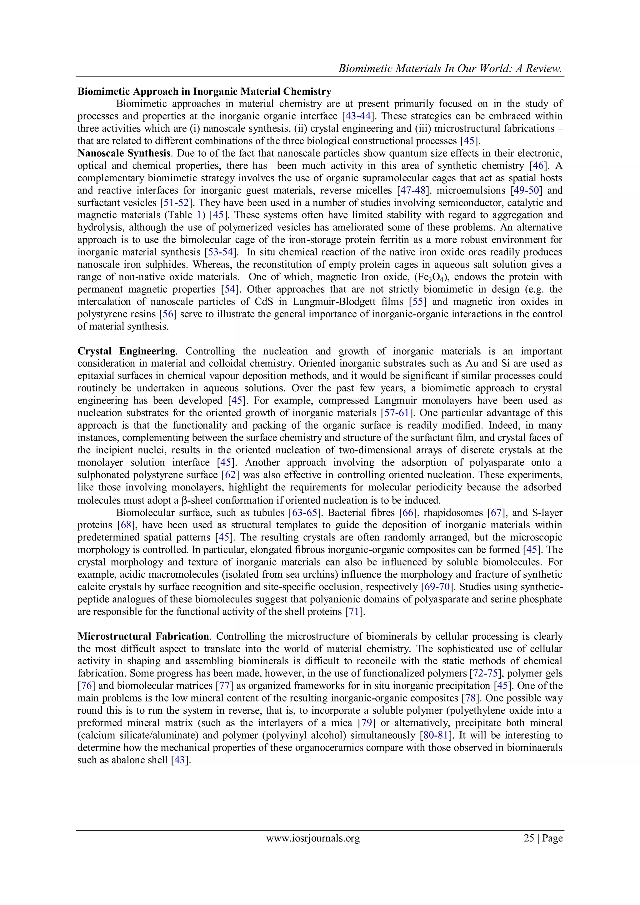 Biomimetic Materials in Our World: A Review. | PDF
