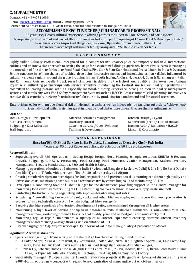 G Murali Murthy CV | PDF
