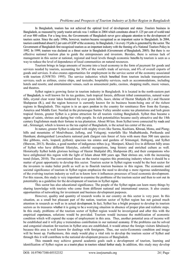 Problems and Prospects of Tourism Industry at Sylhet Region in Bangladesh | PDF | Asia Travel ...