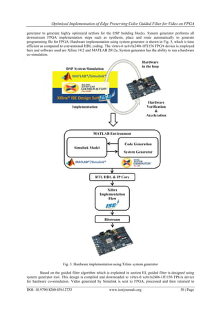 Optimized Implementation of Edge Preserving Color Guided Filter for Video on FPGA | PDF