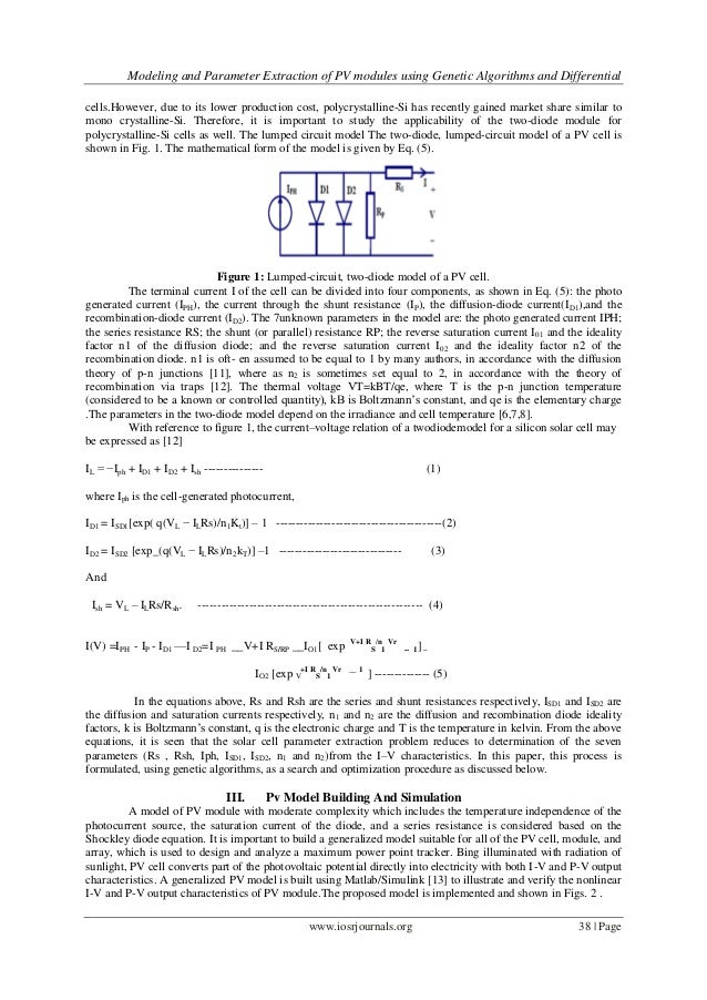Modeling And Parameter Extraction Of Pv Modules Using Genetic Algorit…