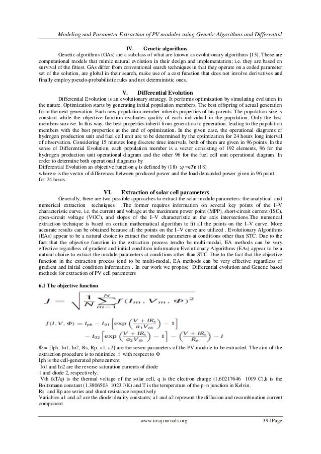Modeling And Parameter Extraction Of Pv Modules Using Genetic Algorit…