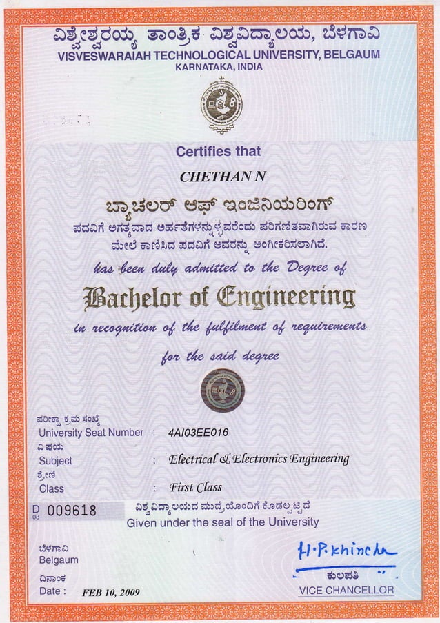BE-DEGREE CERTIFICATE | PDF