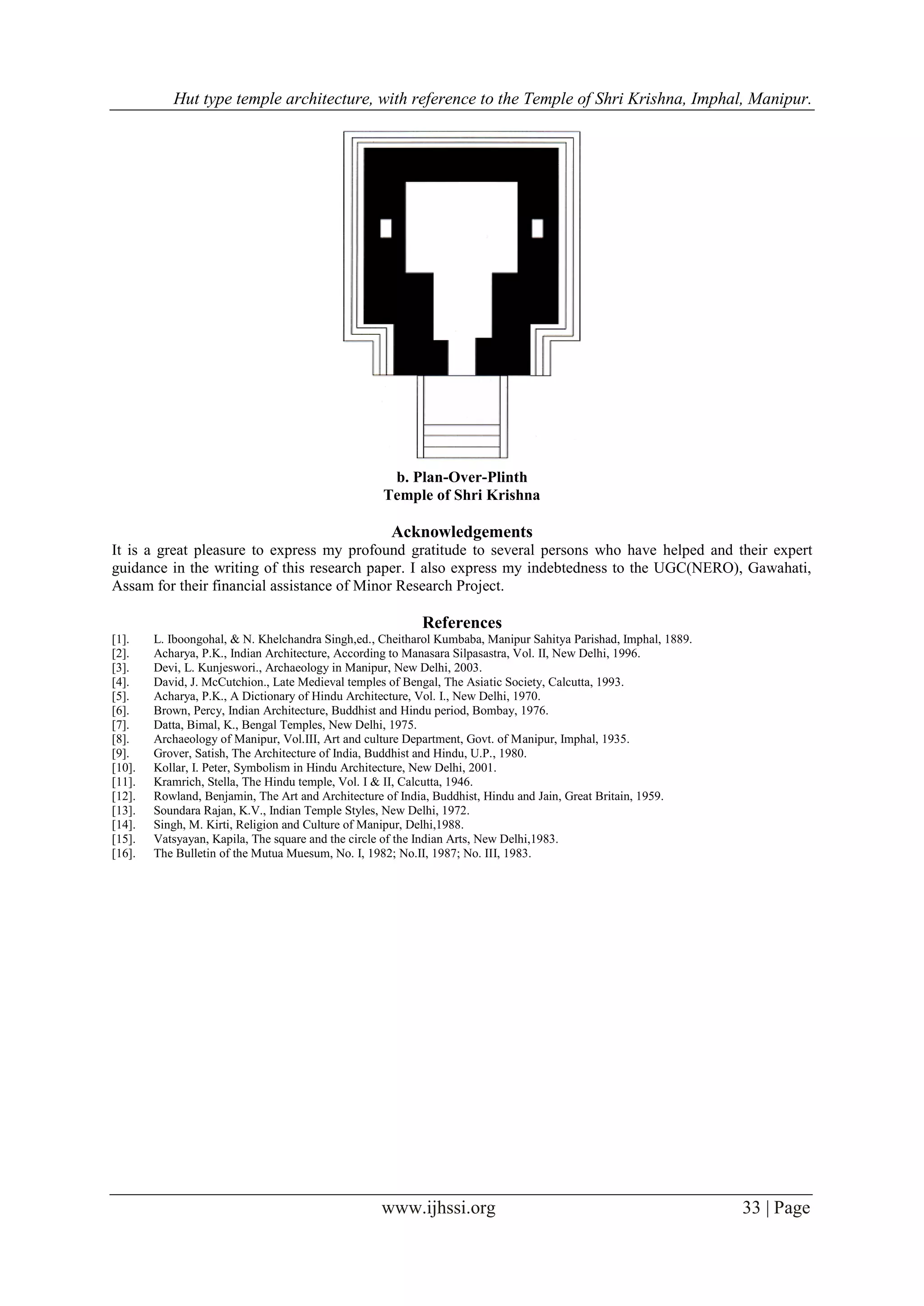Hut type temple architecture, with reference to the Temple of Shri ...