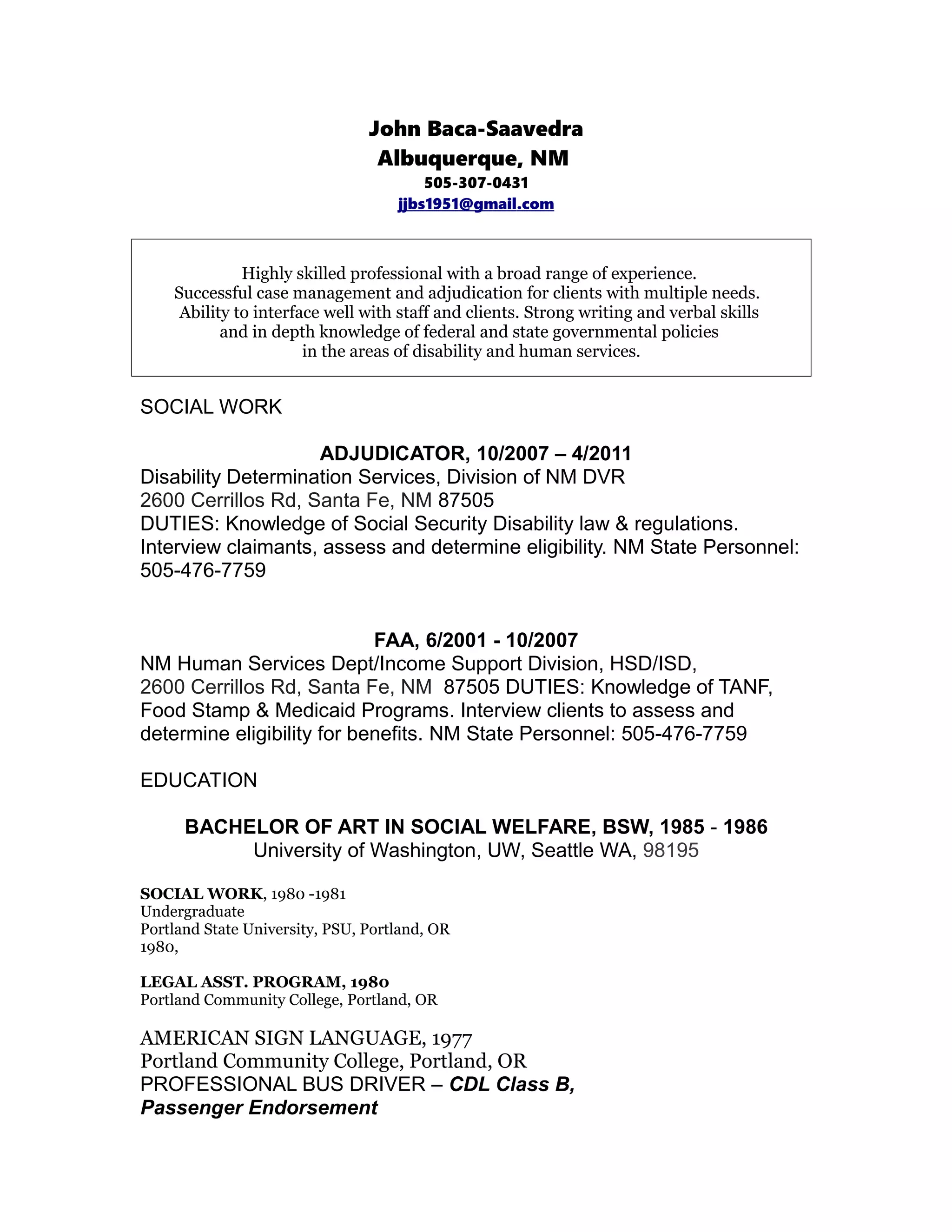 BSW RESUME 2016 | PDF