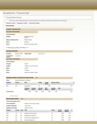 Academic Transcript | PDF