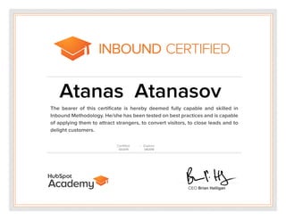 Hubspot Inbound Certification | PPT