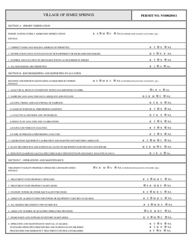 Village of Jemez Springs Wastewater Treatment Plant Inspection