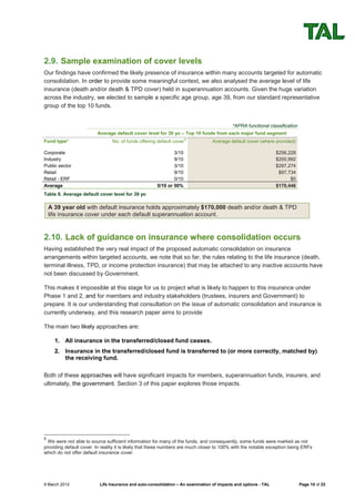 TAL Research Paper - Life insurance auto-consolidation Final | PDF