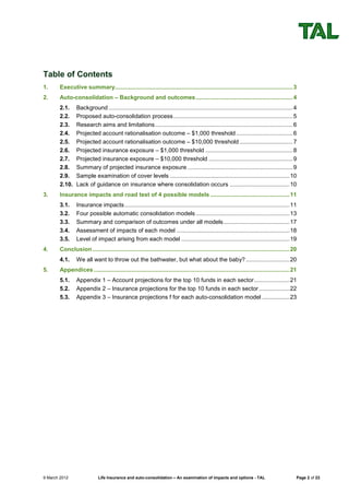 TAL Research Paper - Life insurance auto-consolidation Final | PDF