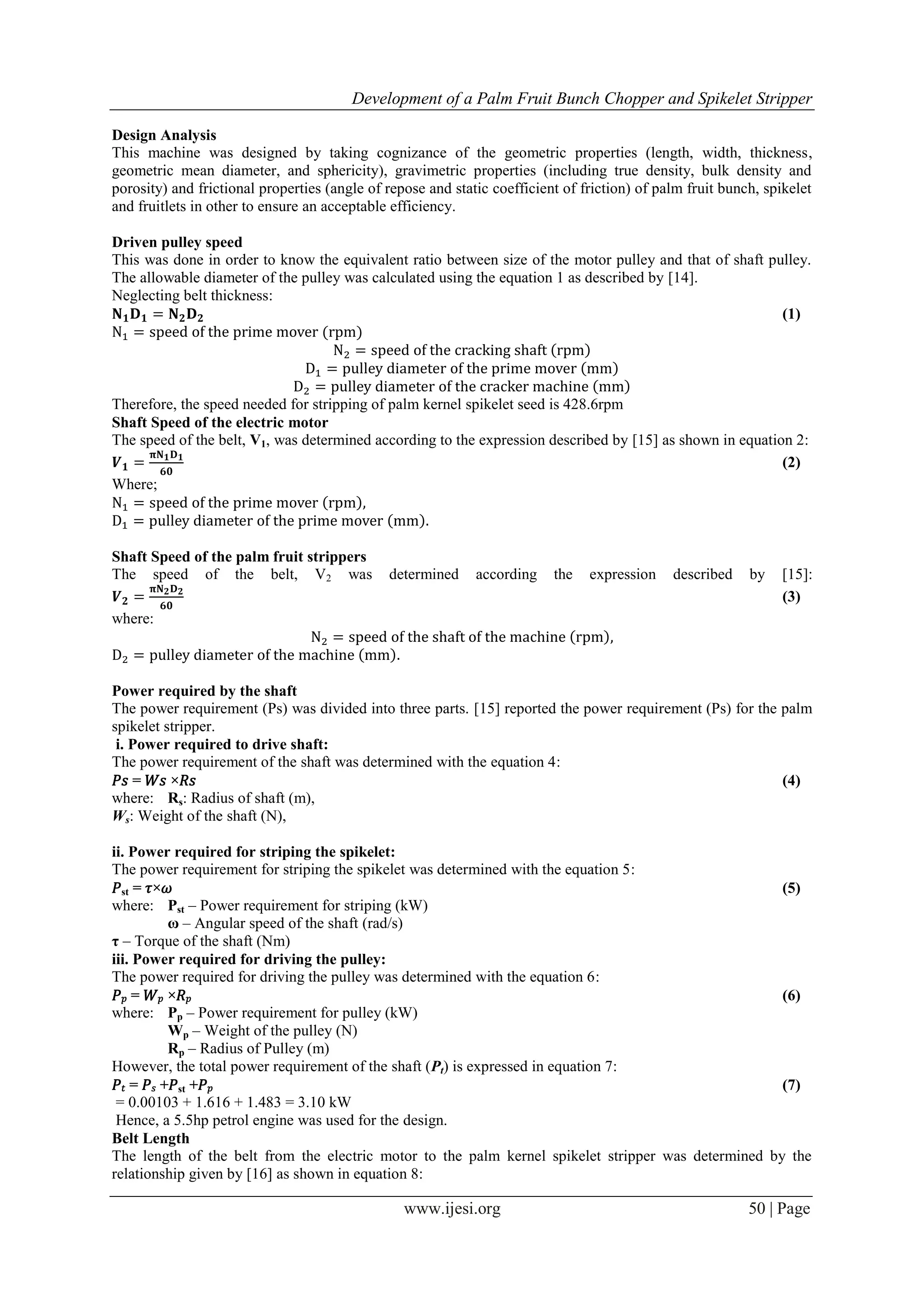 Development of a Palm Fruit Bunch Chopper and Spikelet Stripper | PDF