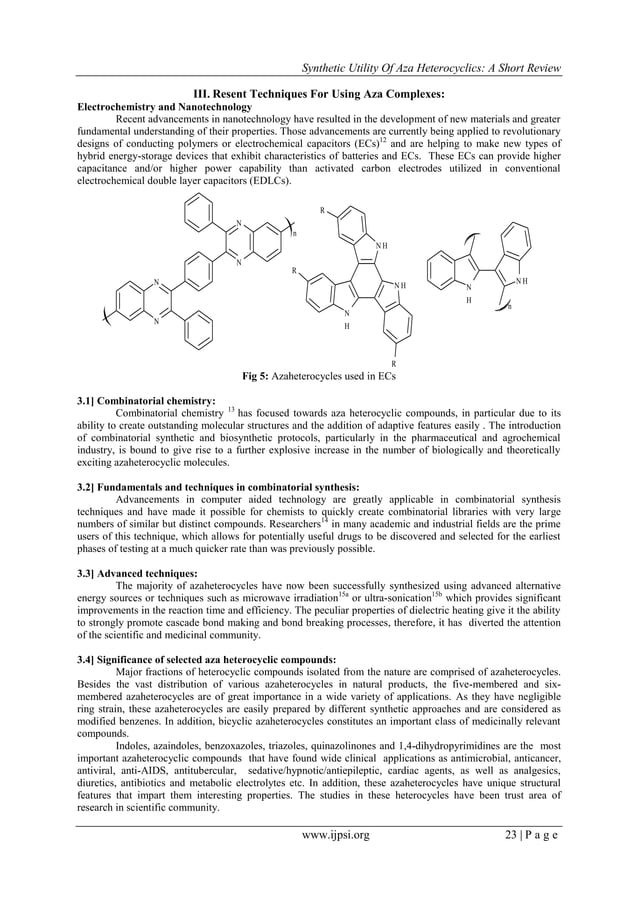 Synthetic Utility of Aza Heterocyclics: A Short Review | PDF ...