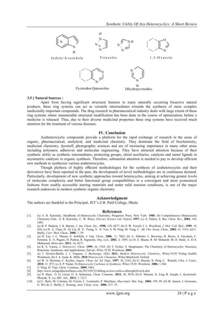 Synthetic Utility of Aza Heterocyclics: A Short Review | PDF