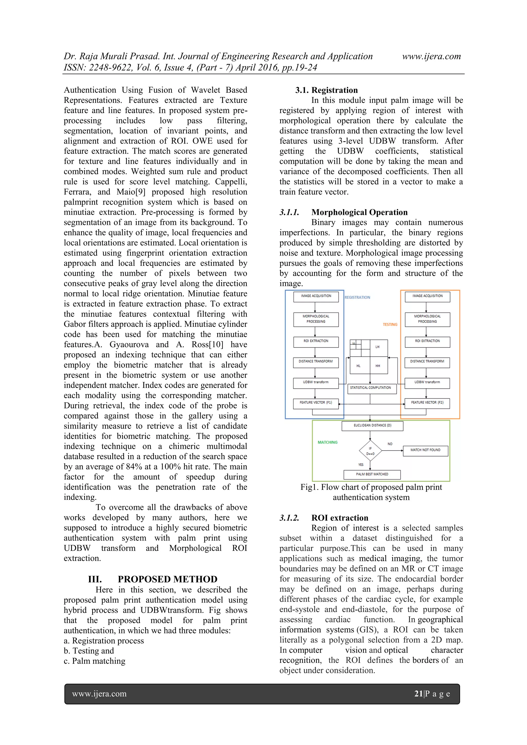 Highly Secured Bio-Metric Authentication Model with Palm Print Identification | PDF