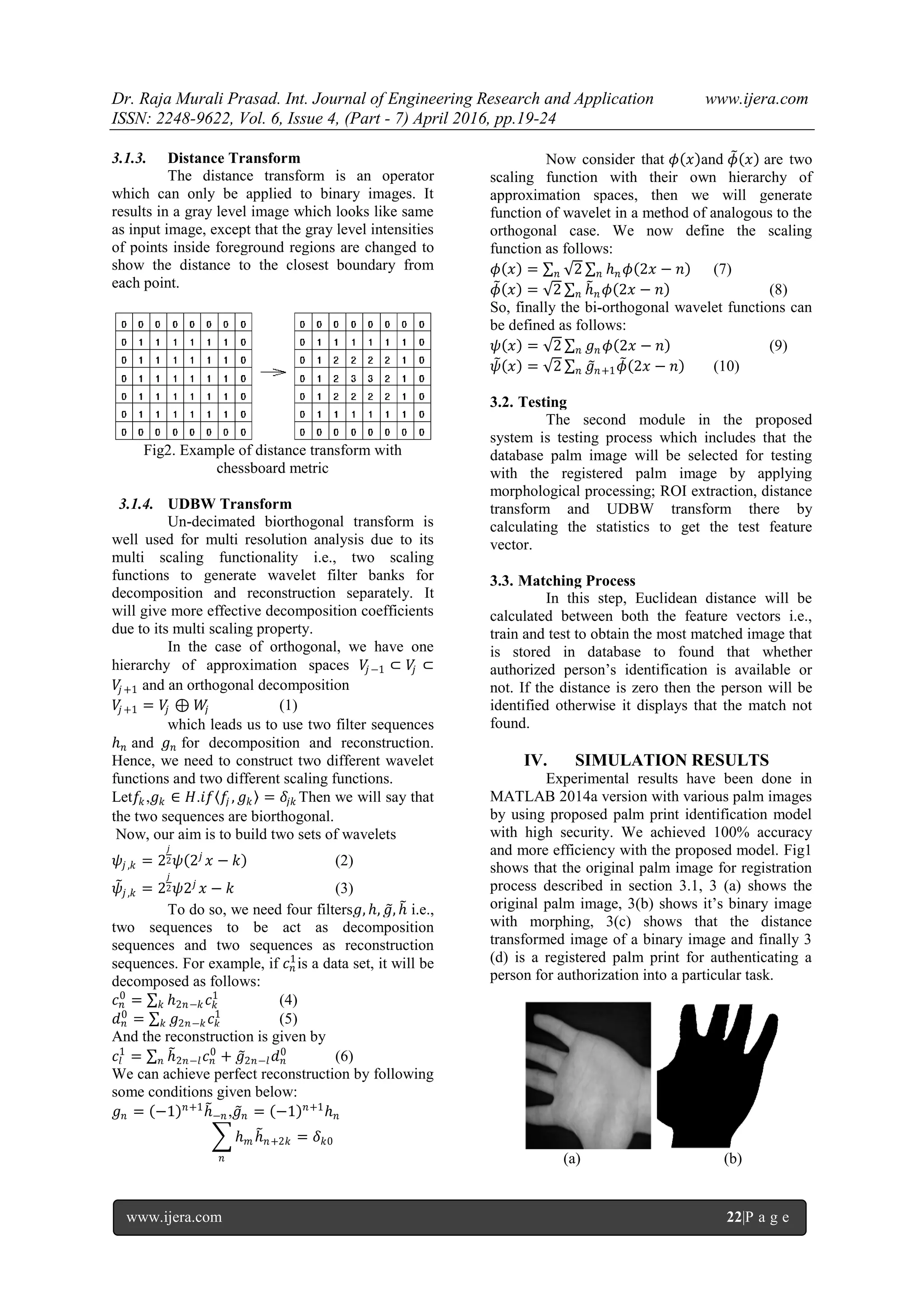 Highly Secured Bio Metric Authentication Model With Palm Print Identification Pdf