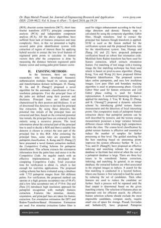 Highly Secured Bio-Metric Authentication Model with Palm Print Identification | PDF
