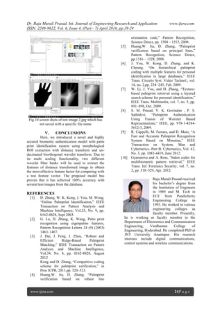 Highly Secured Bio-Metric Authentication Model with Palm Print Identification | PDF