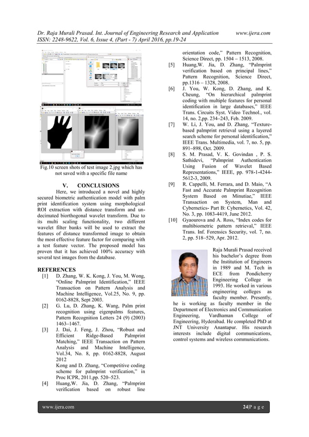Highly Secured Bio Metric Authentication Model With Palm Print