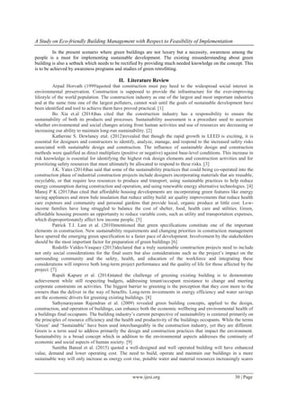 A Study on Eco-friendly Building Management with Respect to Feasibility ...