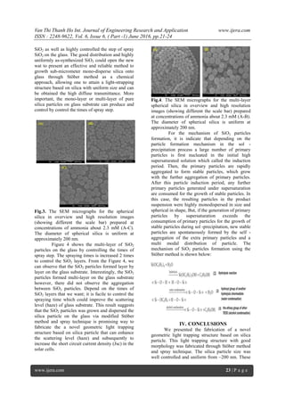 Growth and Dispersion the Silica Particle on the Glass via Modified ...