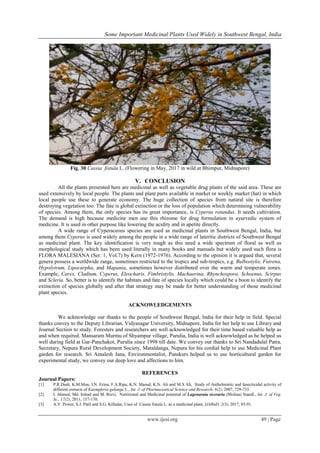 Some Important Medicinal Plants Used Widely in Southwest Bengal, India ...