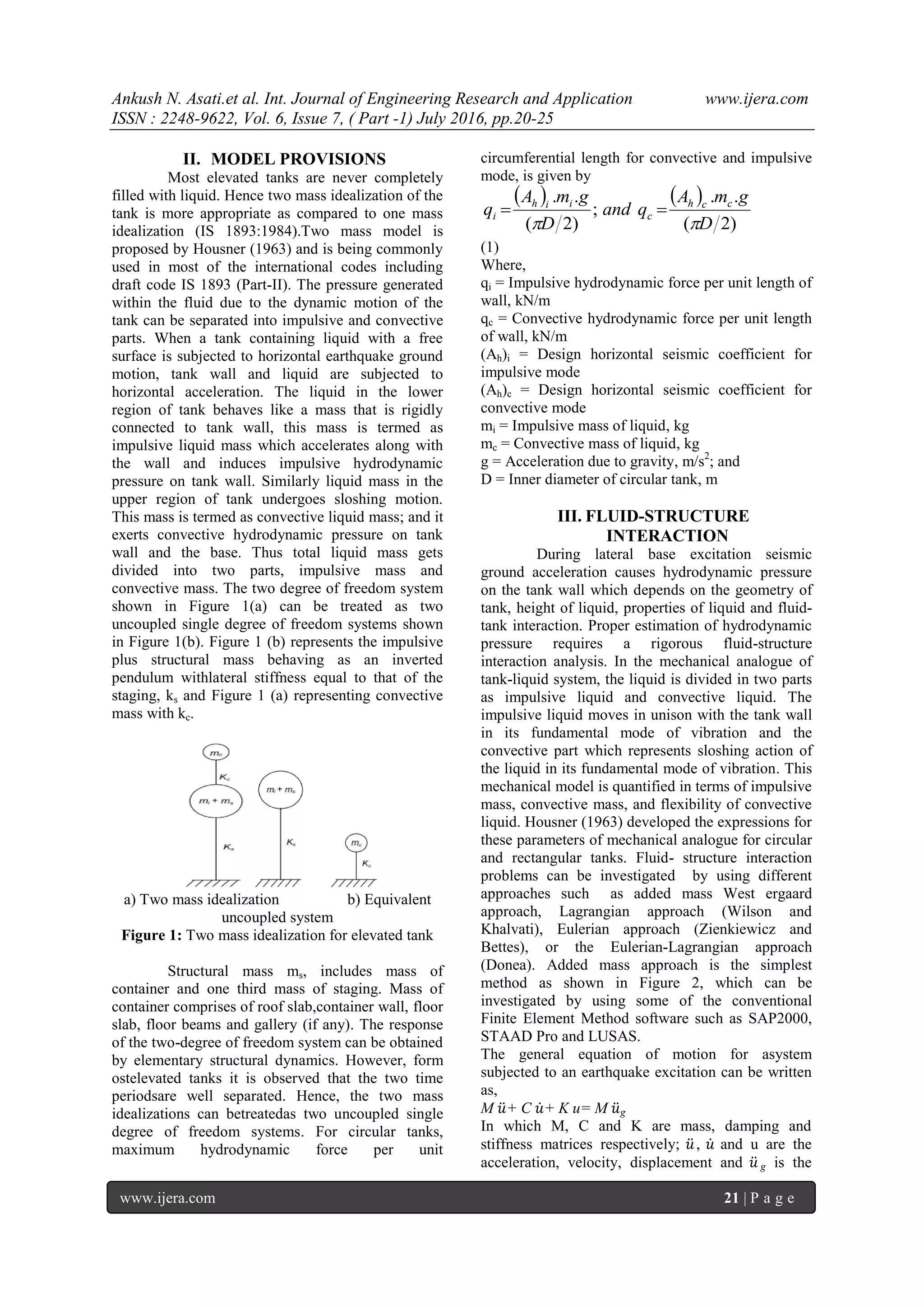 Seismic Analysis and Optimization of RC Elevated Water Tank Using ...