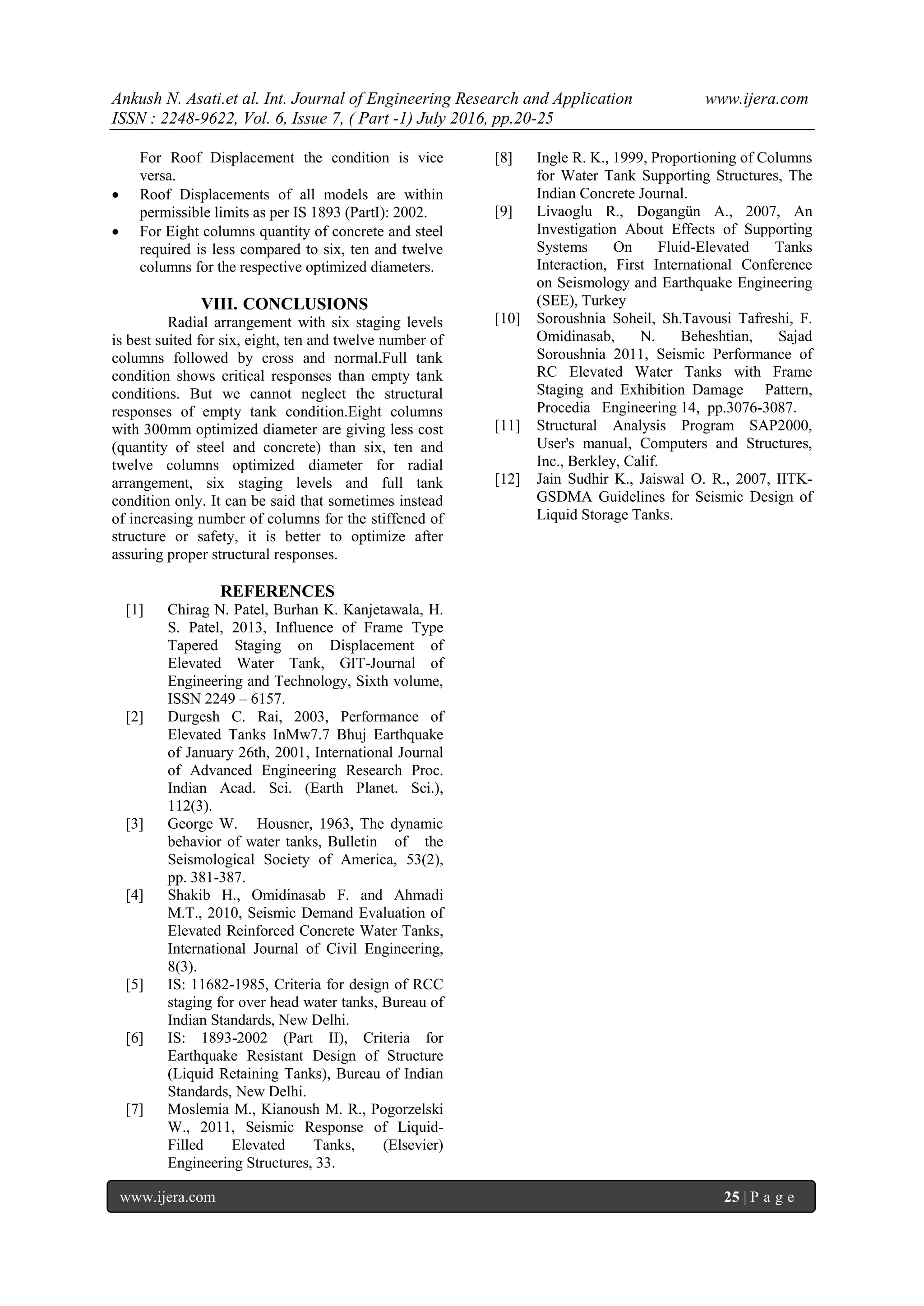 Seismic Analysis and Optimization of RC Elevated Water Tank Using ...