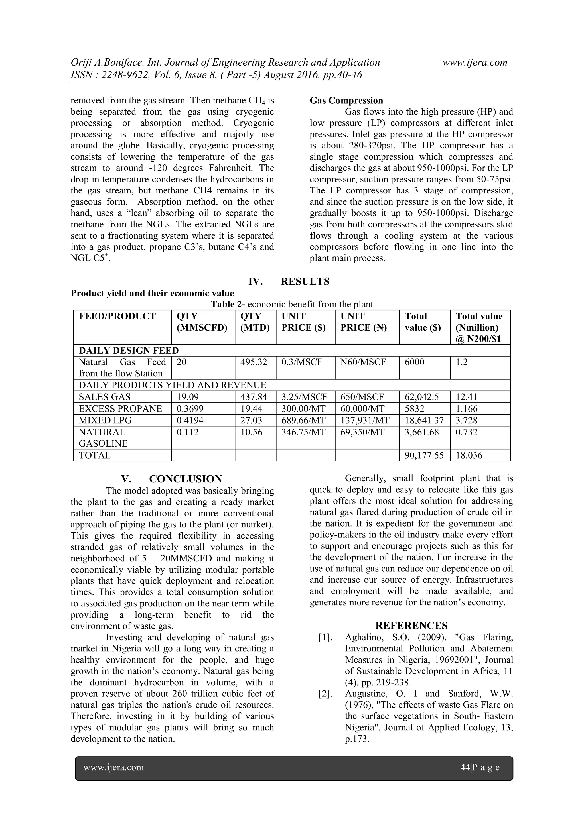 Natural Gas Conditioning and Processing From Marginal Fields Using ...