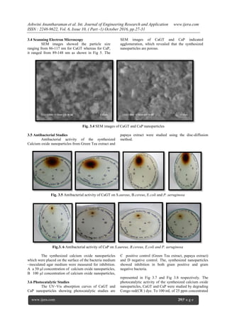 Green Synthesis of Calcium Oxide Nanoparticles and Its Applications | PDF