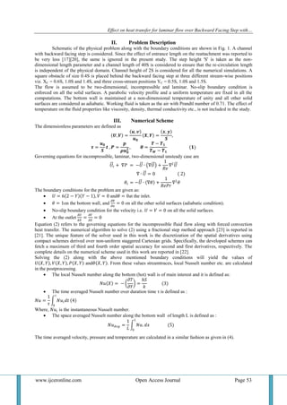 Effect on heat transfer for laminar flow over Backward Facing Step with square cylinder placed ...