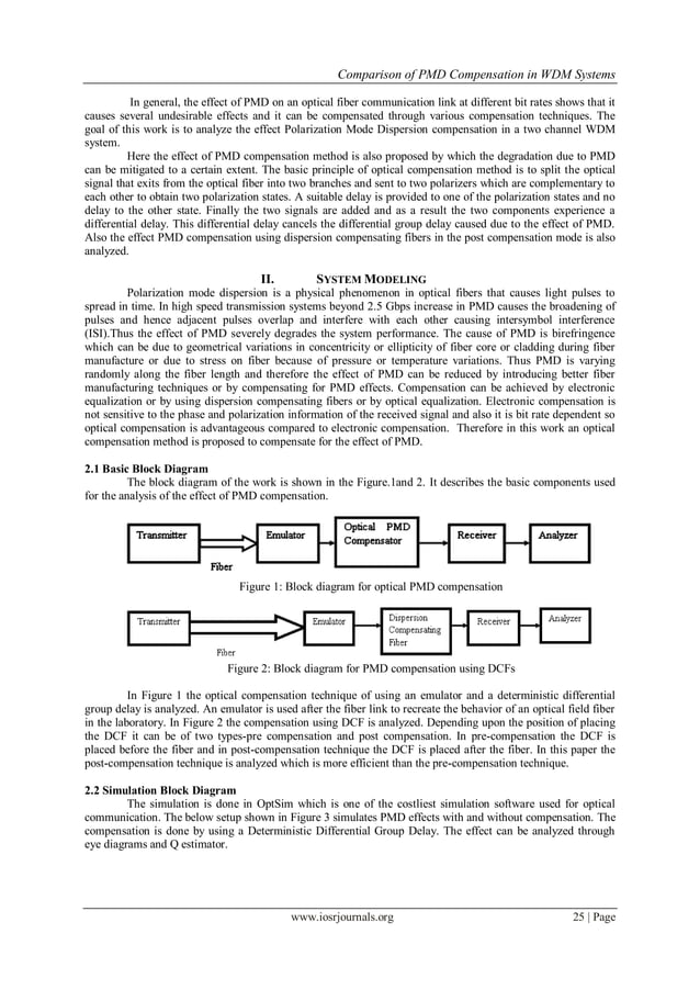 Comparison of PMD Compensation in WDM Systems | PDF