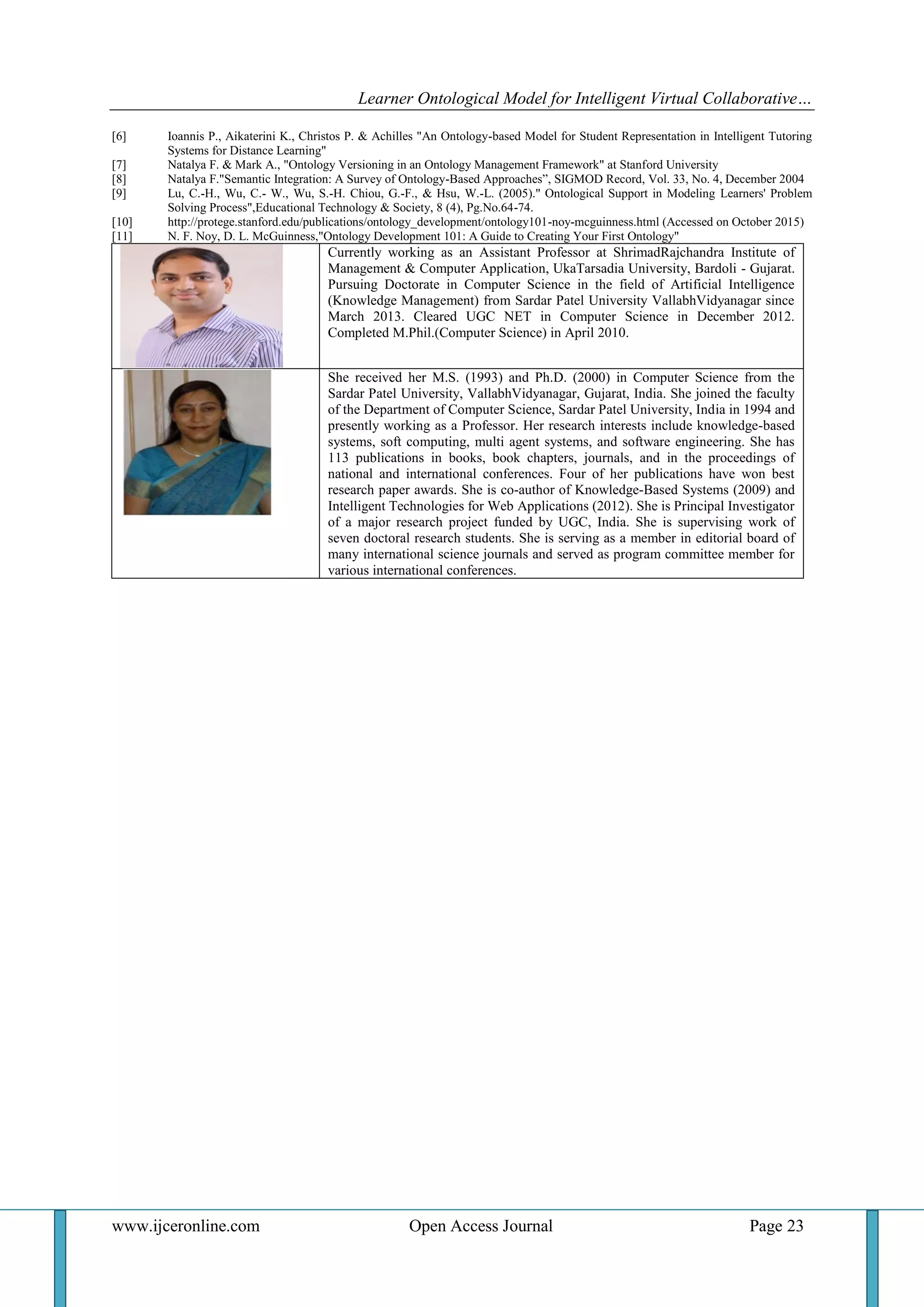 Learner Ontological Model for Intelligent Virtual Collaborative Learning Environment | PDF ...