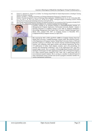 Learner Ontological Model for Intelligent Virtual Collaborative Learning Environment | PDF ...