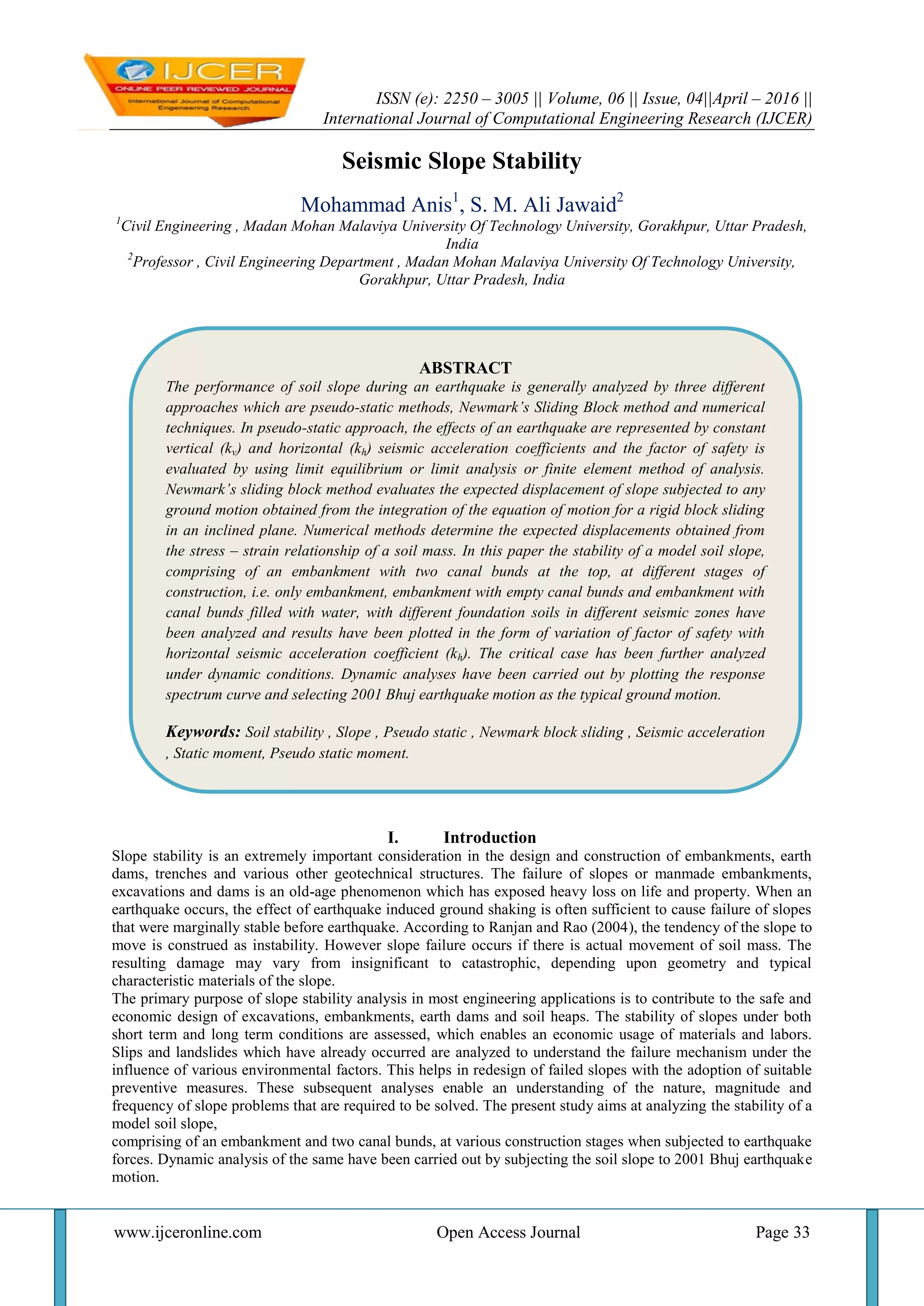 Seismic Slope Stability | PDF | Civil Engineering Industry | Industries