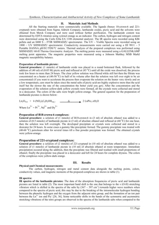 Synthesis, Characterization and Antibacterial Activity of New Complexes ...