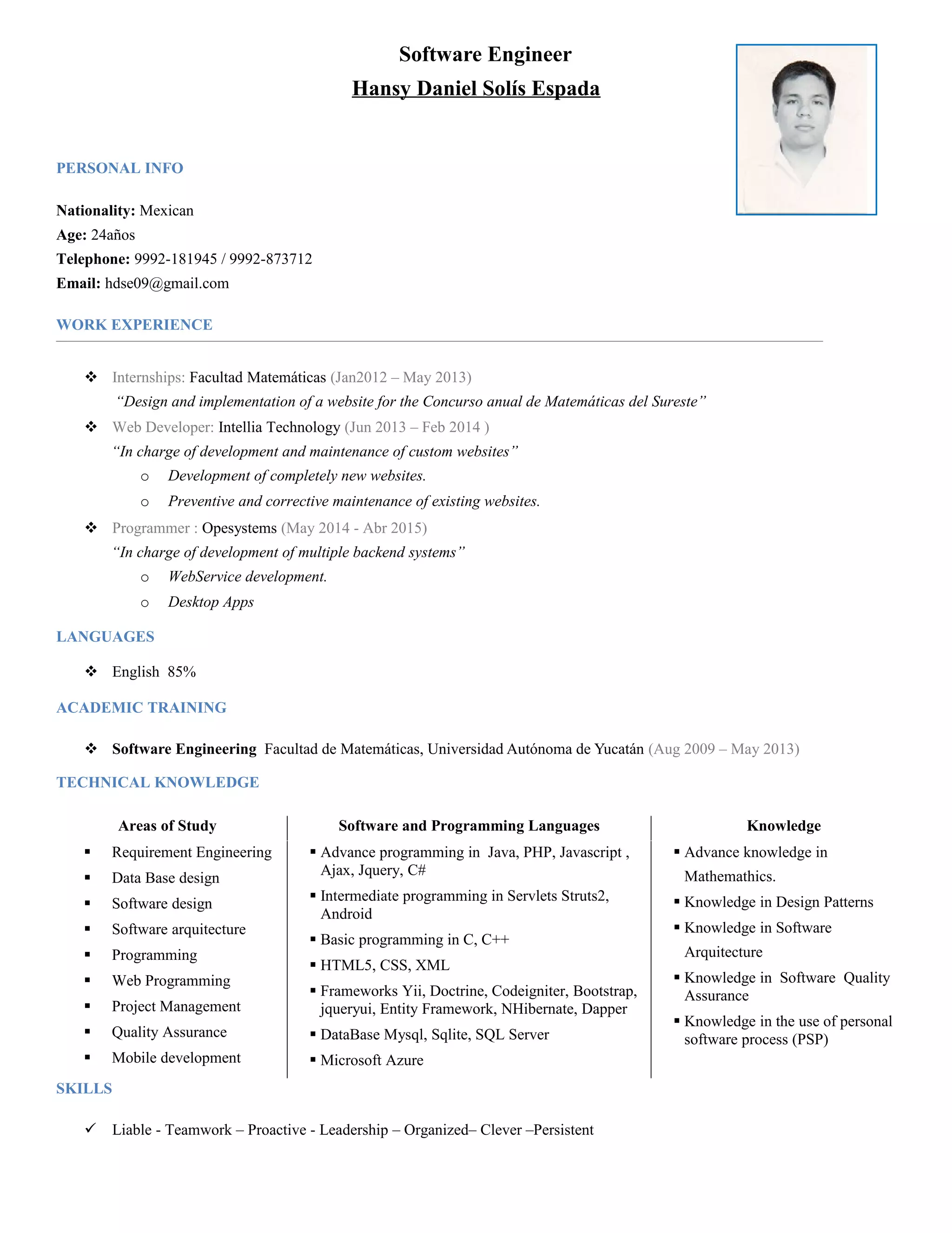 CV_Eng. Hansy Solis | DOC