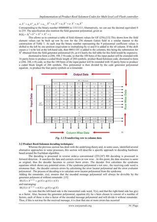 Implementation of Product Reed Solomon Codes for Multi level cell Flash controller | PDF