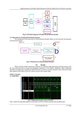 Implementation of Product Reed Solomon Codes for Multi level cell Flash controller | PDF