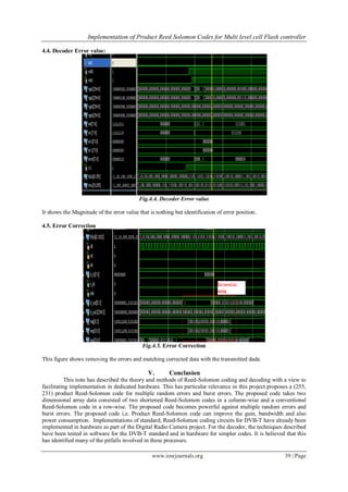 Implementation of Product Reed Solomon Codes for Multi level cell Flash controller | PDF