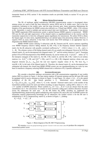 Combining SFBC_OFDM Systems with SVD Assisted Multiuser Transmitter and Multi user Detector | PDF