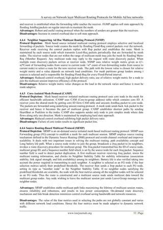 A Survey on Network Layer Multicast Routing Protocols for Mobile Ad Hoc Networks | PDF