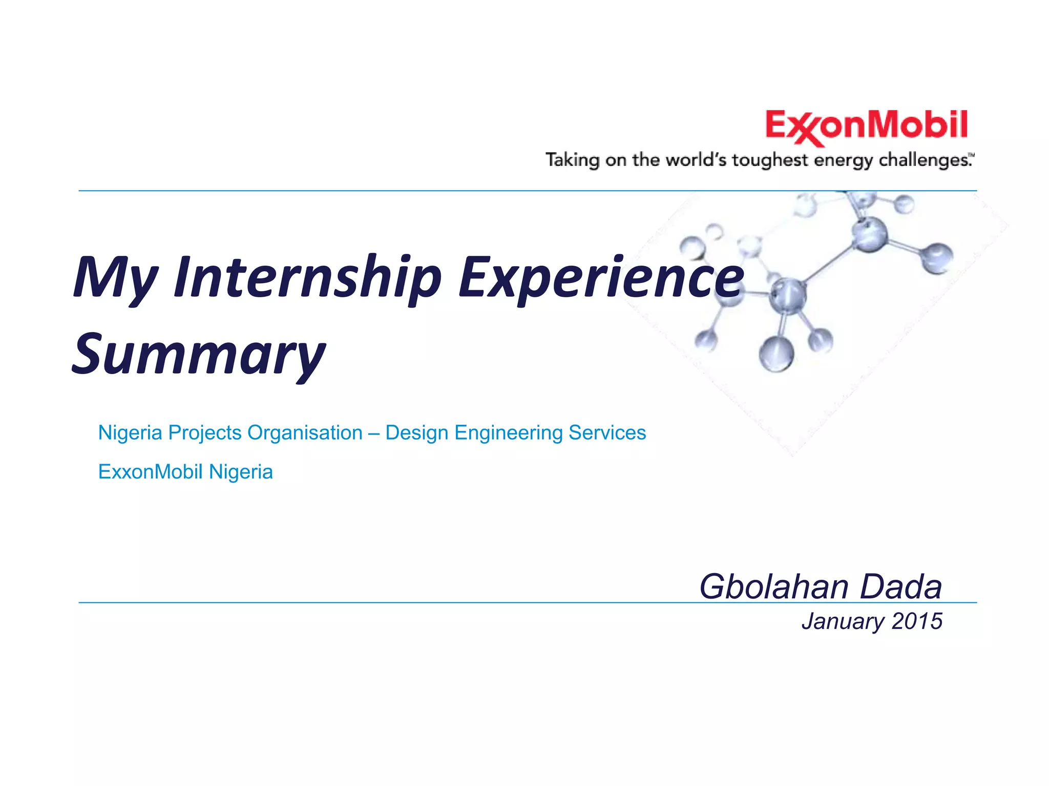 My Internship Experience Summary | PPTX