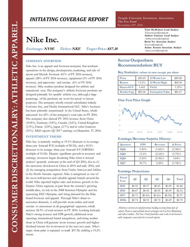 Nike Coverage Report | PDF