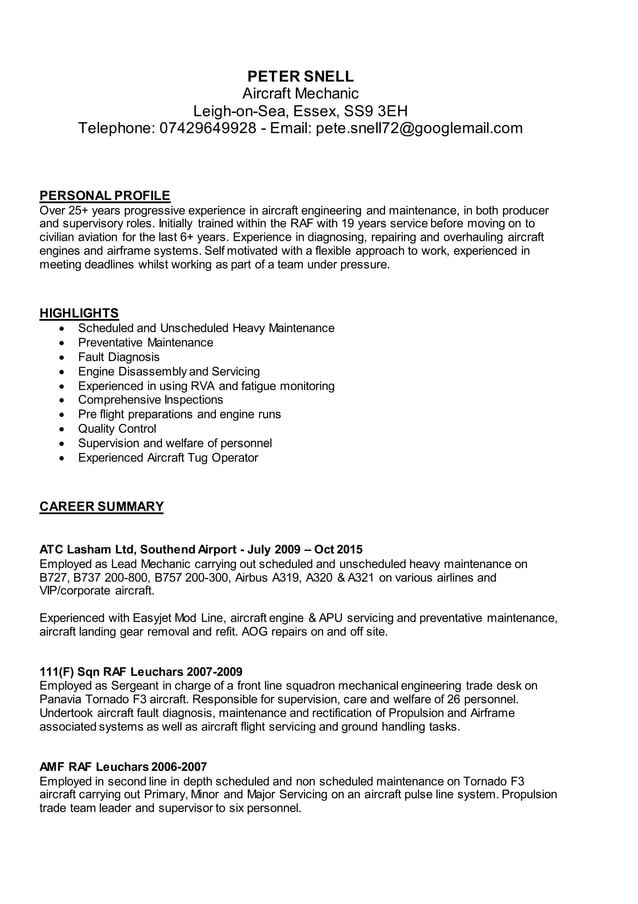 Peter Snell CV | PDF