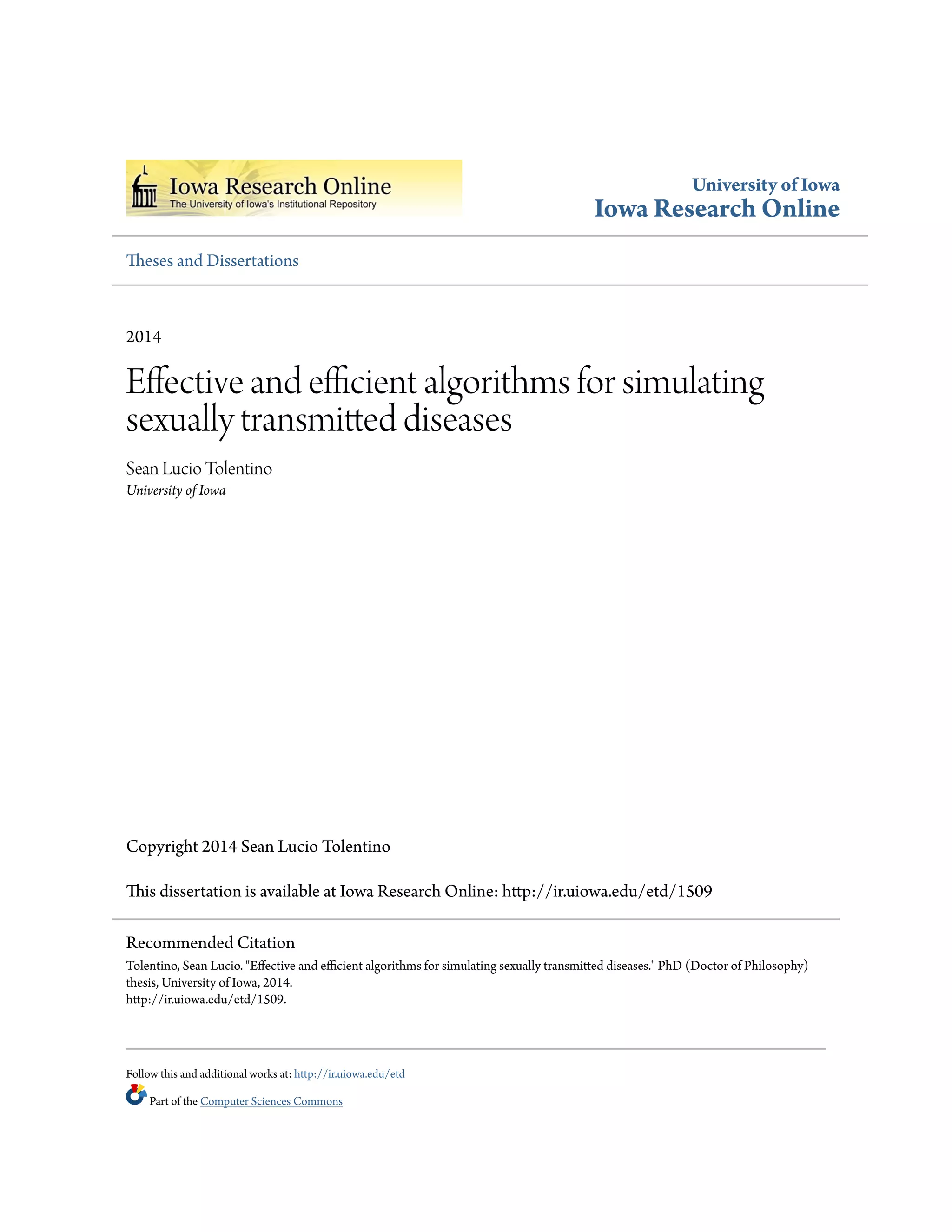 Effective And Efficient Algorithms For Simulating Sexually Transm Pdf 8768